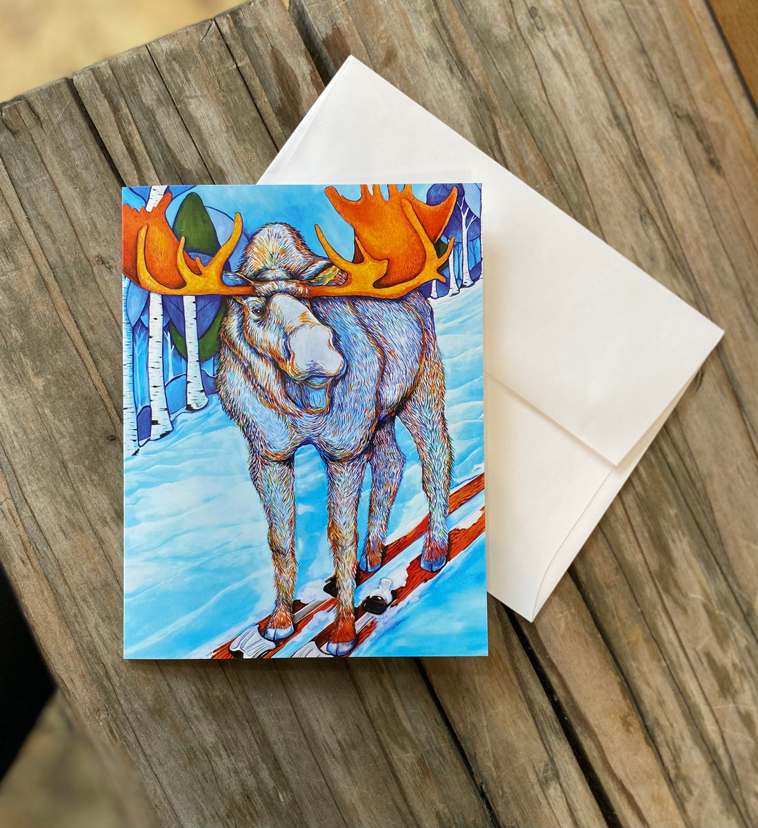 SKIING MOOSE CARD – Sevigny Studio